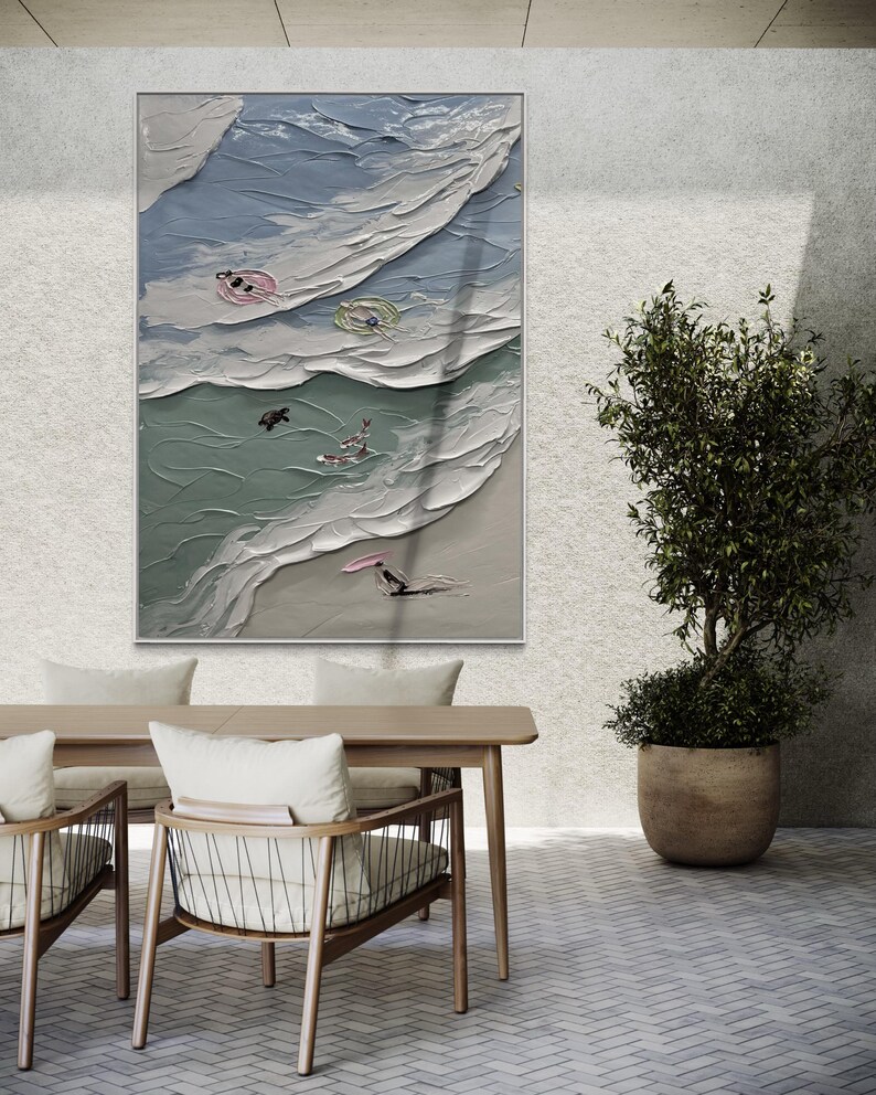 Vertical Float on the Sea Canvas Art, Custom Extra Large 3D Textured ...