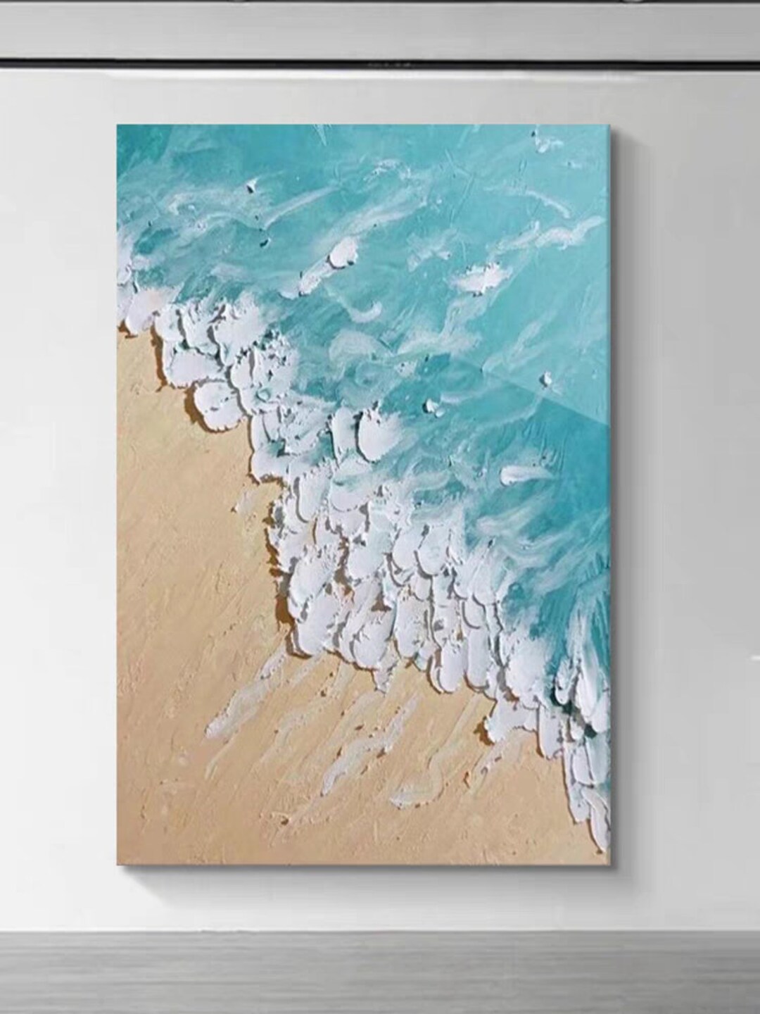 Textured Beach Painting: Palette Knife Waves, Coastal Wall Art - Etsy