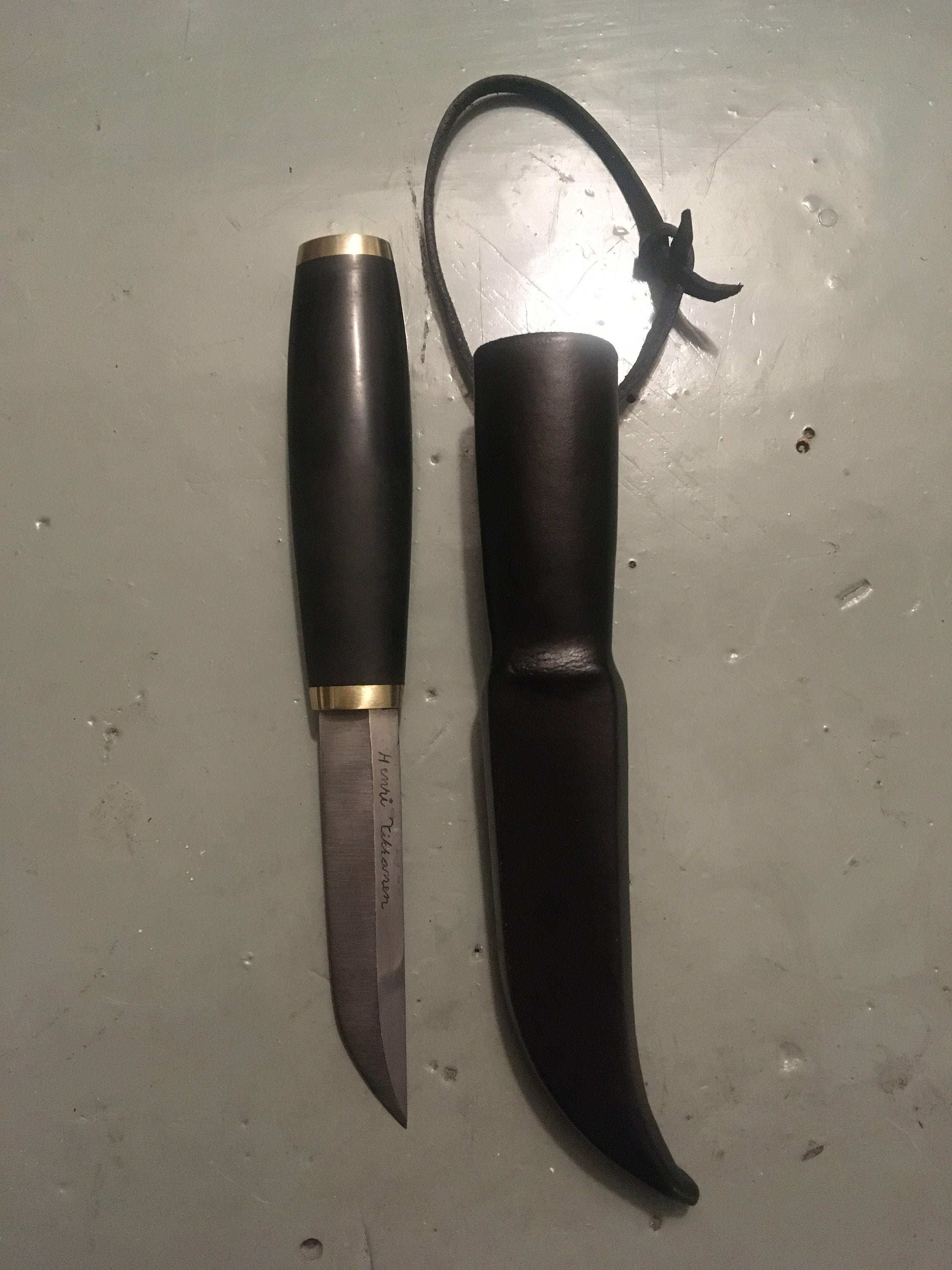 Handmade Finnish Puukko Knife With Hockey Puck Handle - Etsy