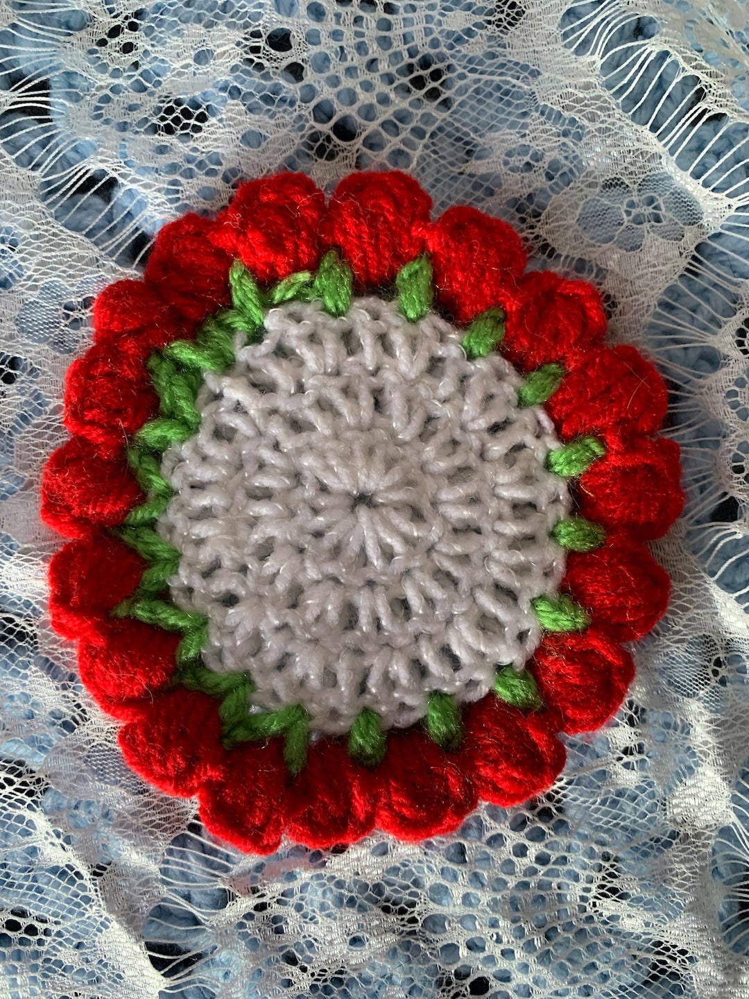 Crochet Flower Coaster|| Homemade Crochet Acrylic Yarn Table Top ...