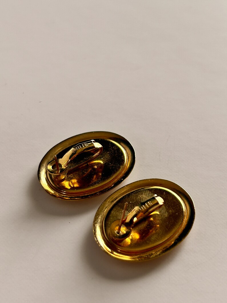 Vintage Butler Gold and White Earrings - Etsy