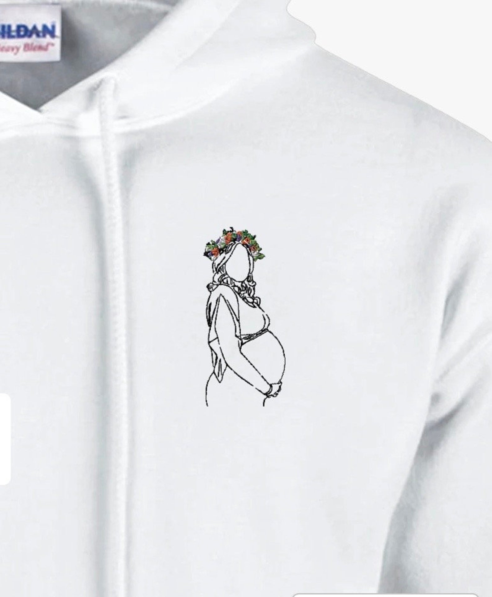 Embroidered! Elegant Line Drawing of Motherhood - Etsy