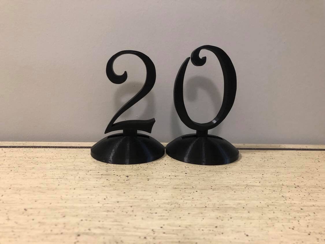 3D Printed Table Number for Wedding, Gold - Etsy