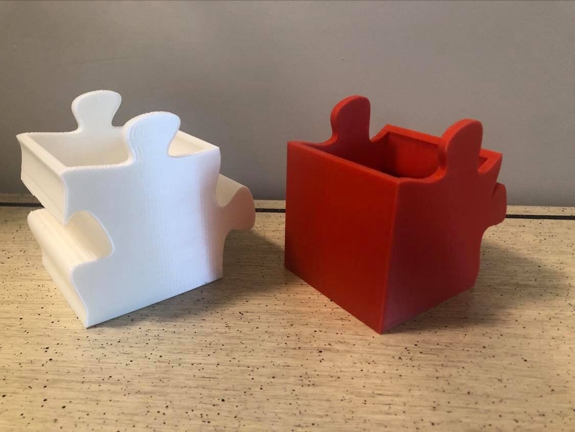 Jigsaw Puzzle Succulent Planter Set, 3D Printed - Etsy