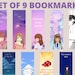 Printable Anime Bookmarks, Cartoon Anime Illustrated, Instant Download ...