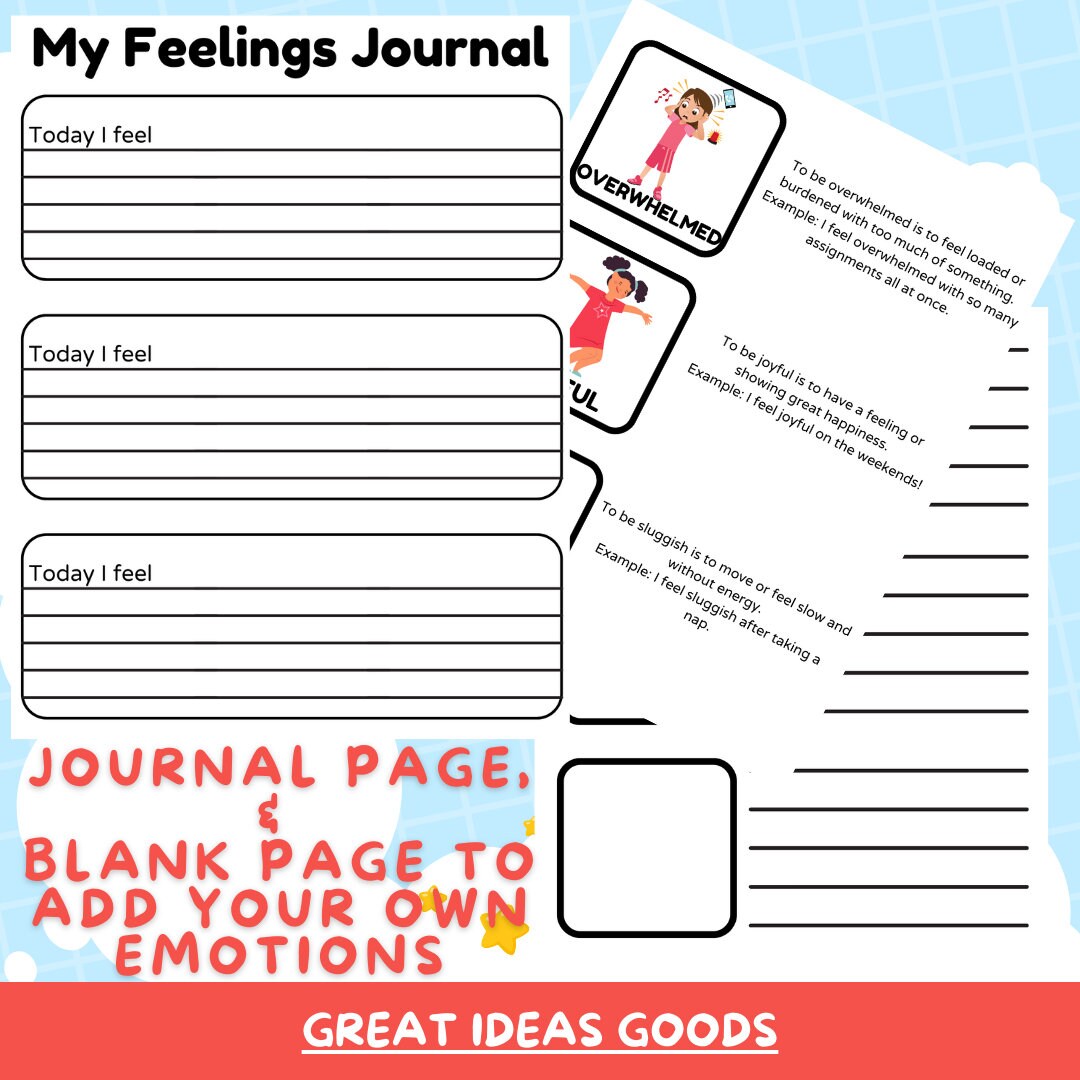 Identifying Emotions for Kids I Emotion Guide & Check-in I Emotional ...