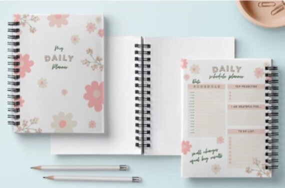 Digital Undated Planner Soft Pink Daisy Flower Theme Daily - Etsy
