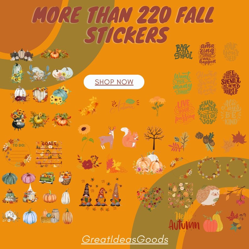 Digital Planner, Autumn Goodnotes, Fall Digital Stickers, Goodnotes ...