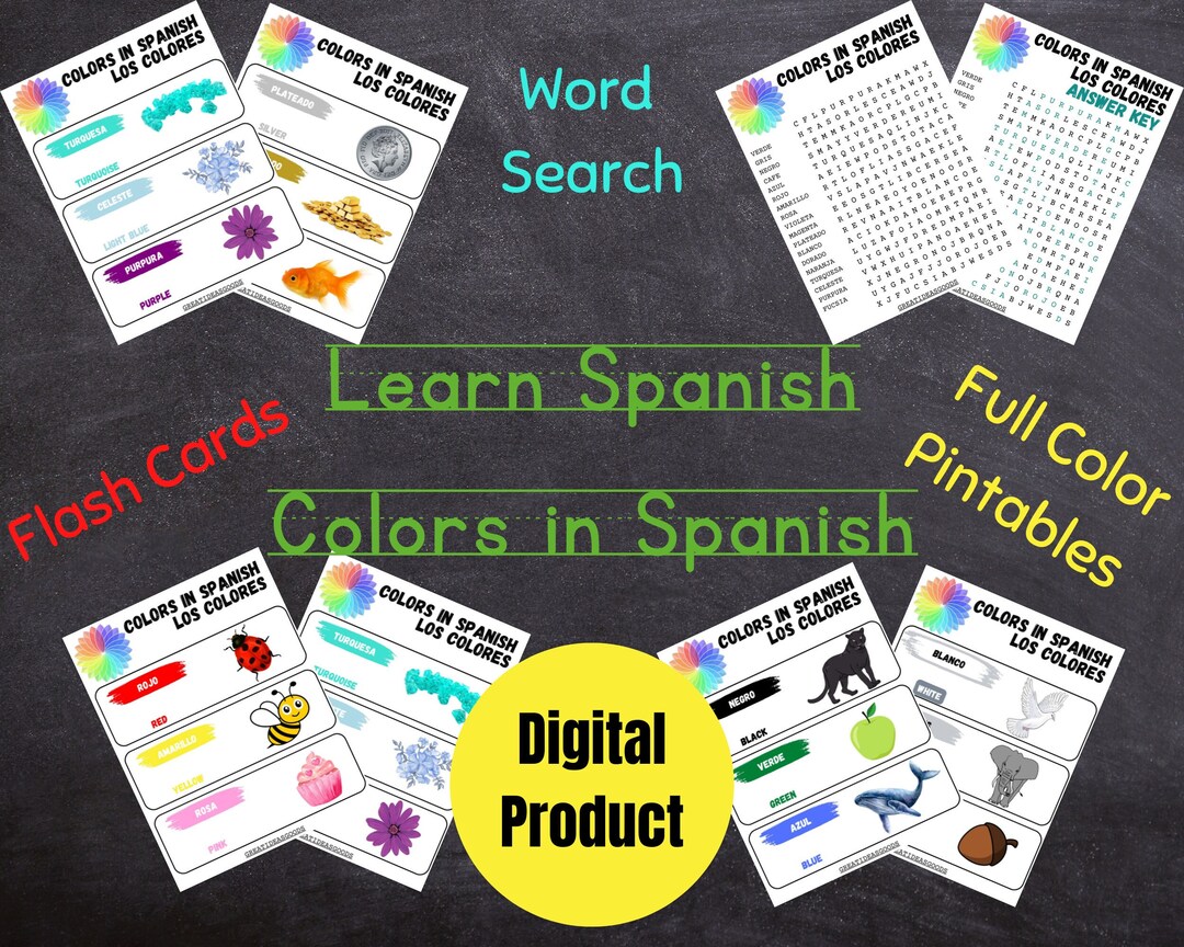 Spanish Colors Learning for Kids, Beginner Colors in Spanish Pintables ...