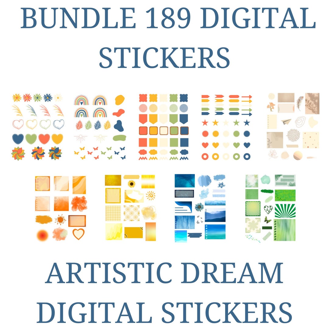 Digital Sticker Bundle for Digital Planners | Digital Stickers Yellow ...