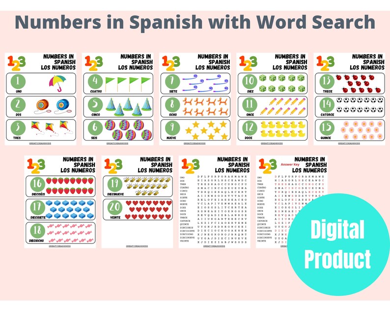 Learning Spanish Bundle, Spanish Worksheets for Kids, Printable Spanish ...