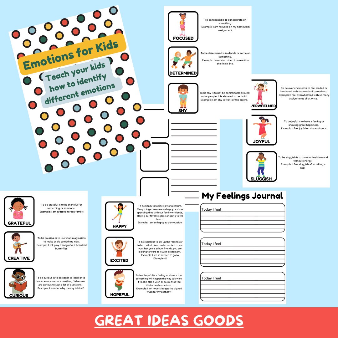 Identifying Emotions for Kids I Emotion Guide & Check-in I Emotional ...