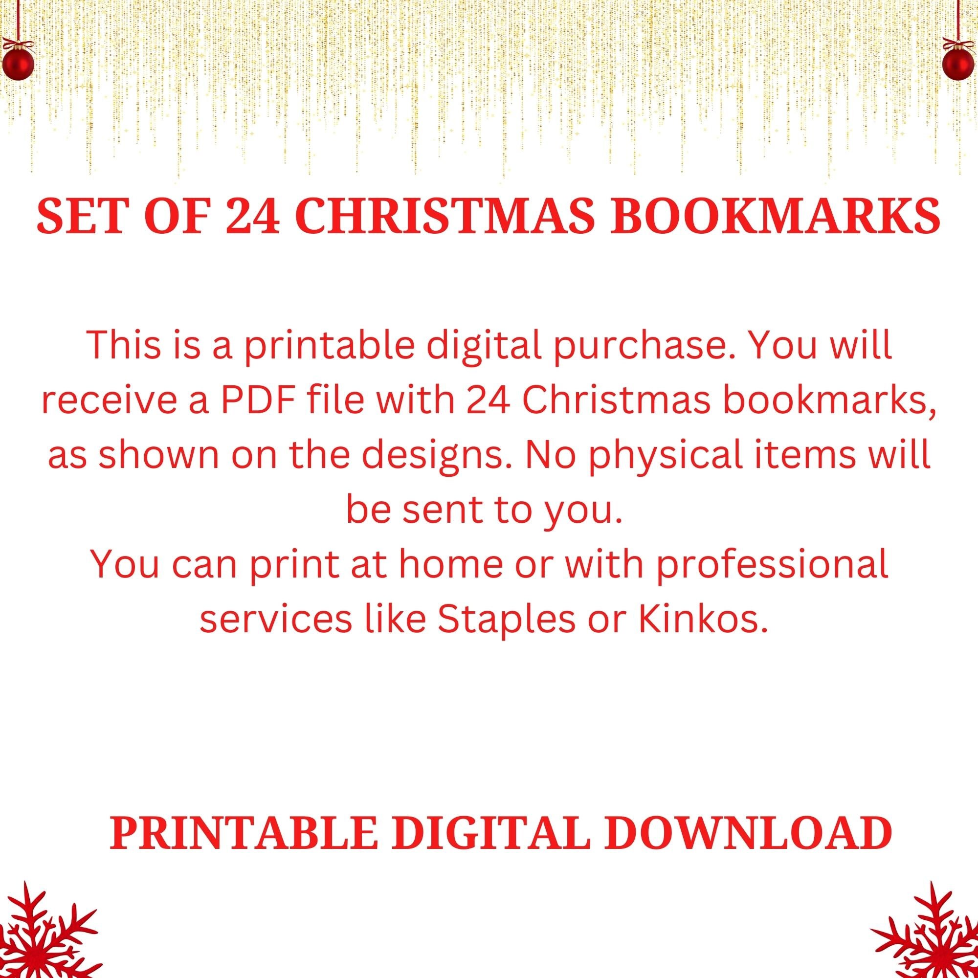 Printable Christmas Bookmarks, Winter Season Bookmarks, Instant ...