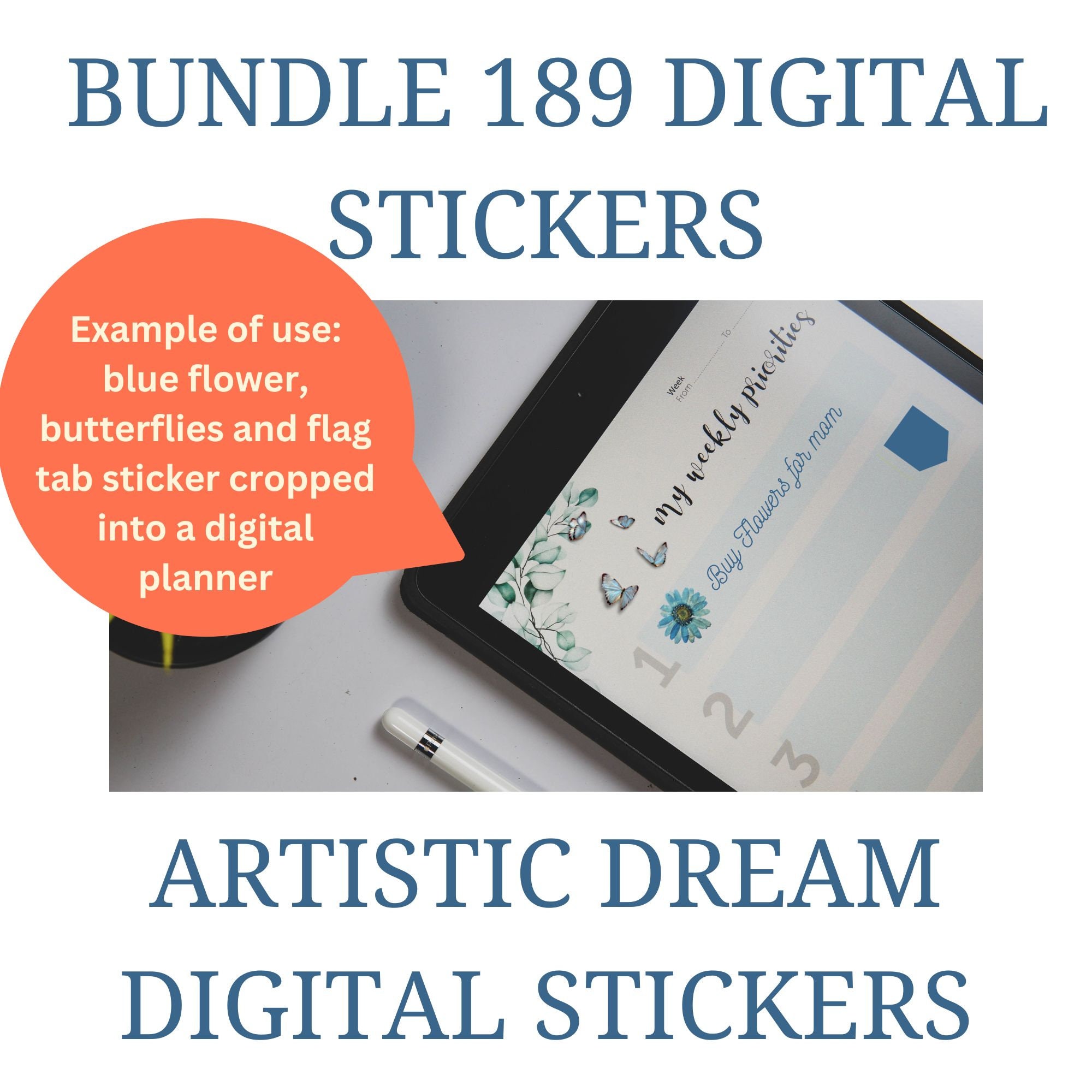 Digital Sticker Bundle for Digital Planners | Digital Stickers Yellow ...