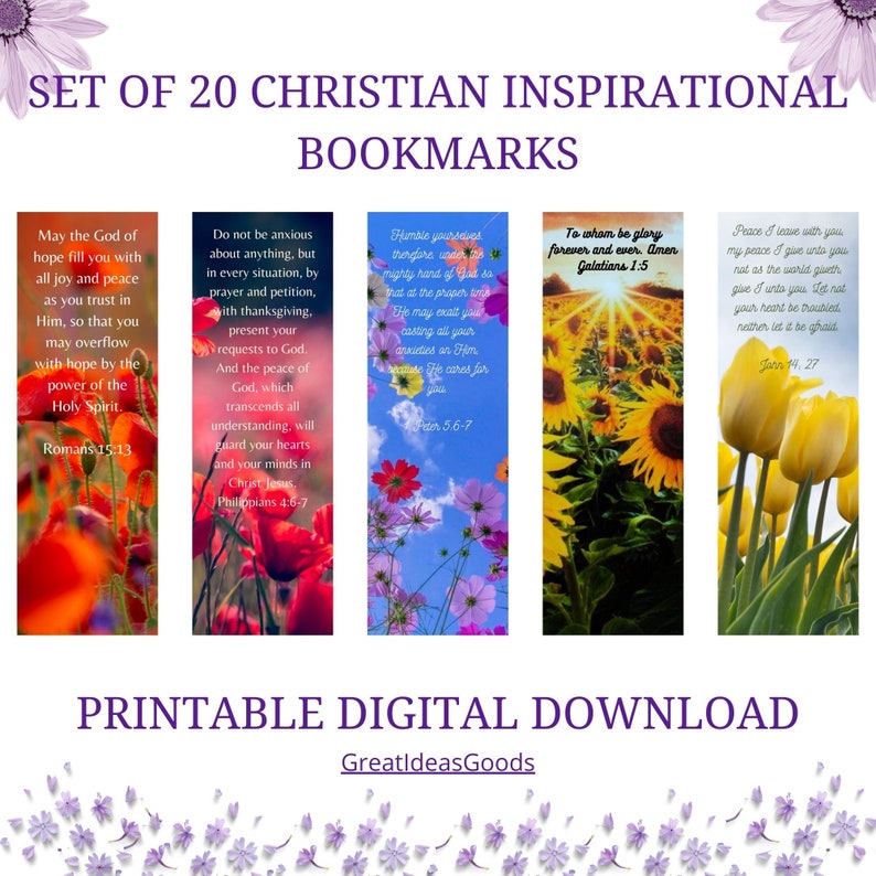 Printable Christian Inspirational Bookmarks, Bible Verses Bookmarks ...