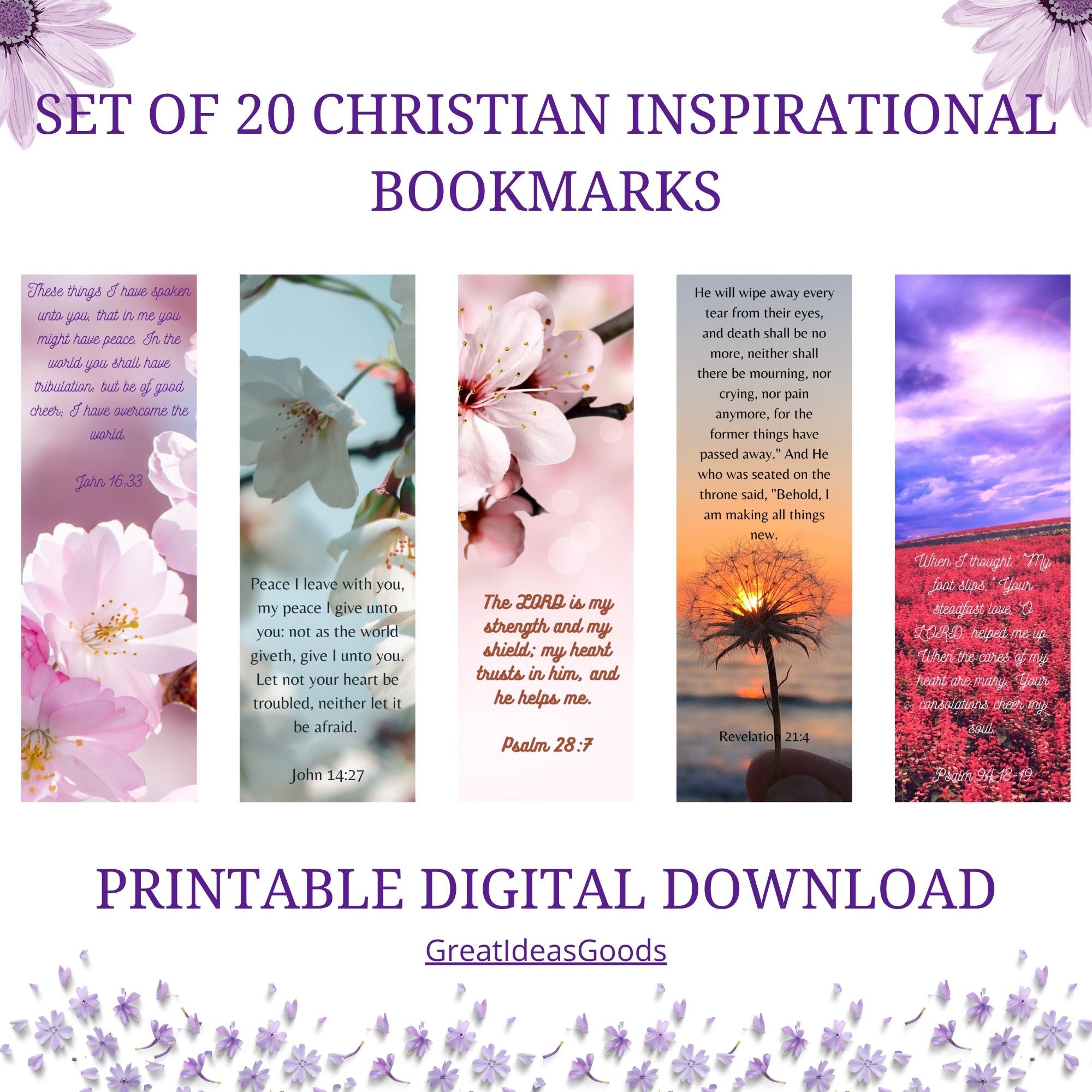 Printable Christian Inspirational Bookmarks, Bible Verses Bookmarks ...