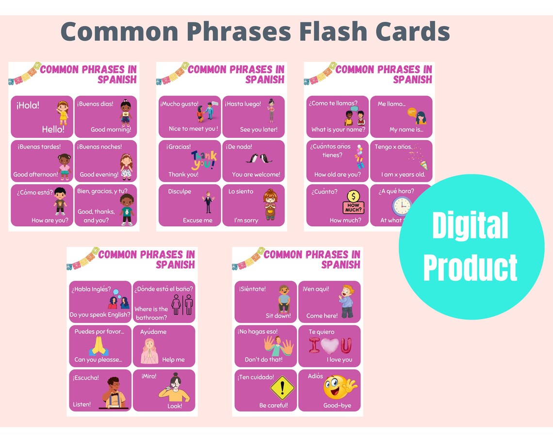 Learning Spanish Bundle, Spanish Worksheets for Kids, Printable Spanish ...