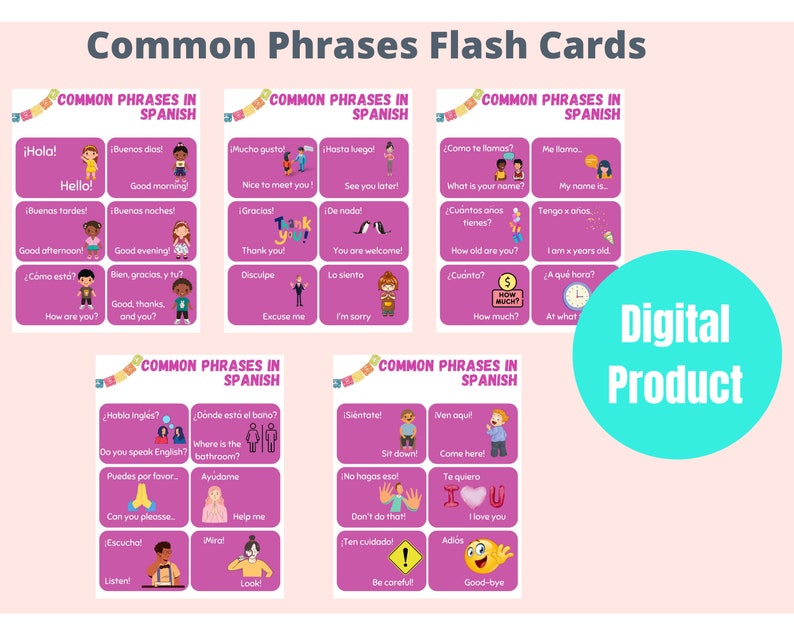 Learning Spanish Bundle, Spanish Worksheets for Kids, Printable Spanish ...