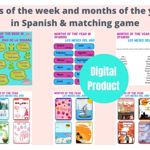 Learning Spanish Bundle, Spanish Worksheets for Kids, Printable Spanish ...