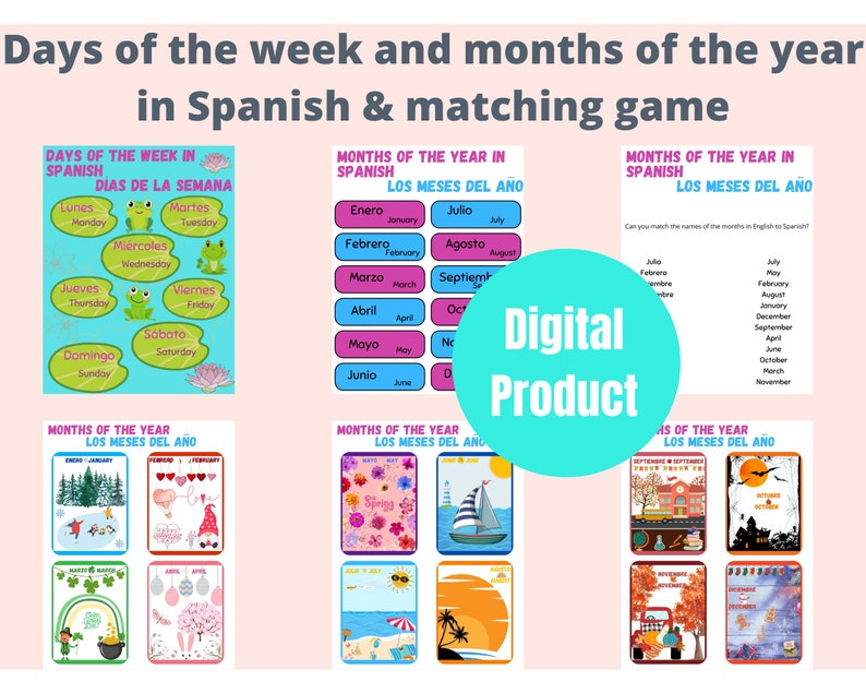 Learning Spanish Bundle, Spanish Worksheets for Kids, Printable Spanish ...
