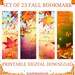 Printable Fall Bookmarks, Autumn Bookmarks, Instant Download Set of 23 ...