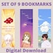 Printable Anime Bookmarks, Cartoon Anime Illustrated, Instant Download ...