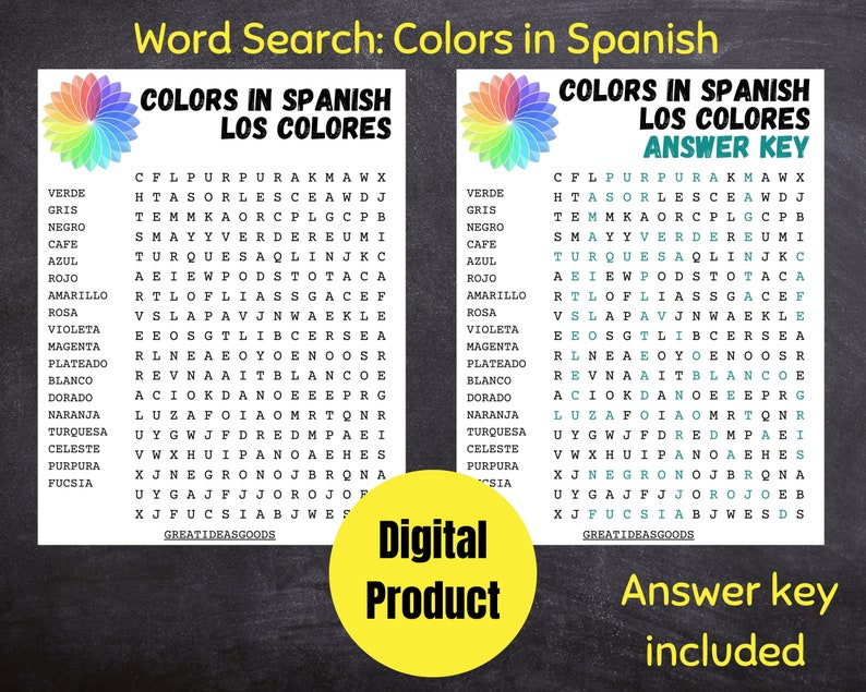 Spanish Colors Learning for Kids, Beginner Colors in Spanish Pintables ...