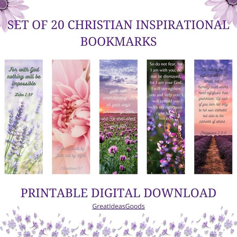 Printable Christian Inspirational Bookmarks, Bible Verses Bookmarks ...