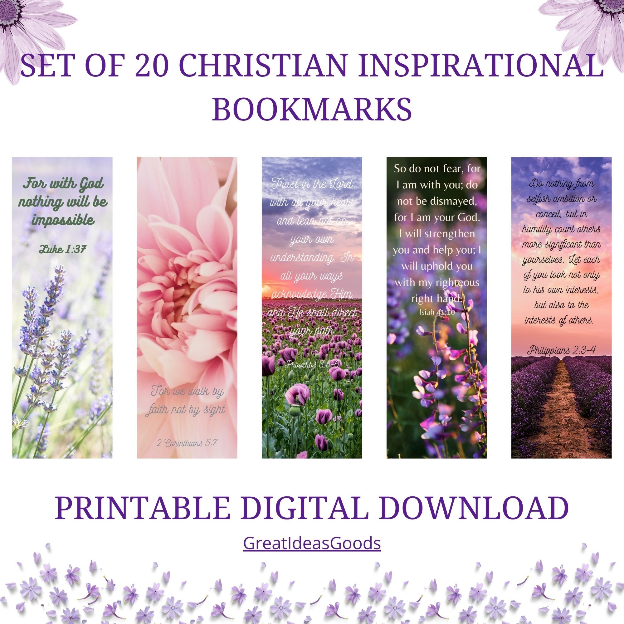 Printable Christian Inspirational Bookmarks, Bible Verses Bookmarks ...