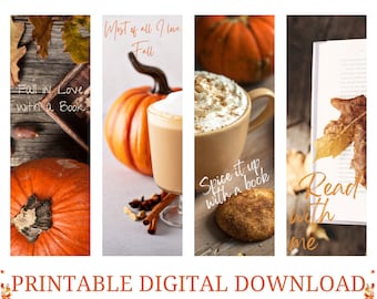 Printable Fall Bookmarks, Autumn Bookmarks, Instant Download Set of 23 ...