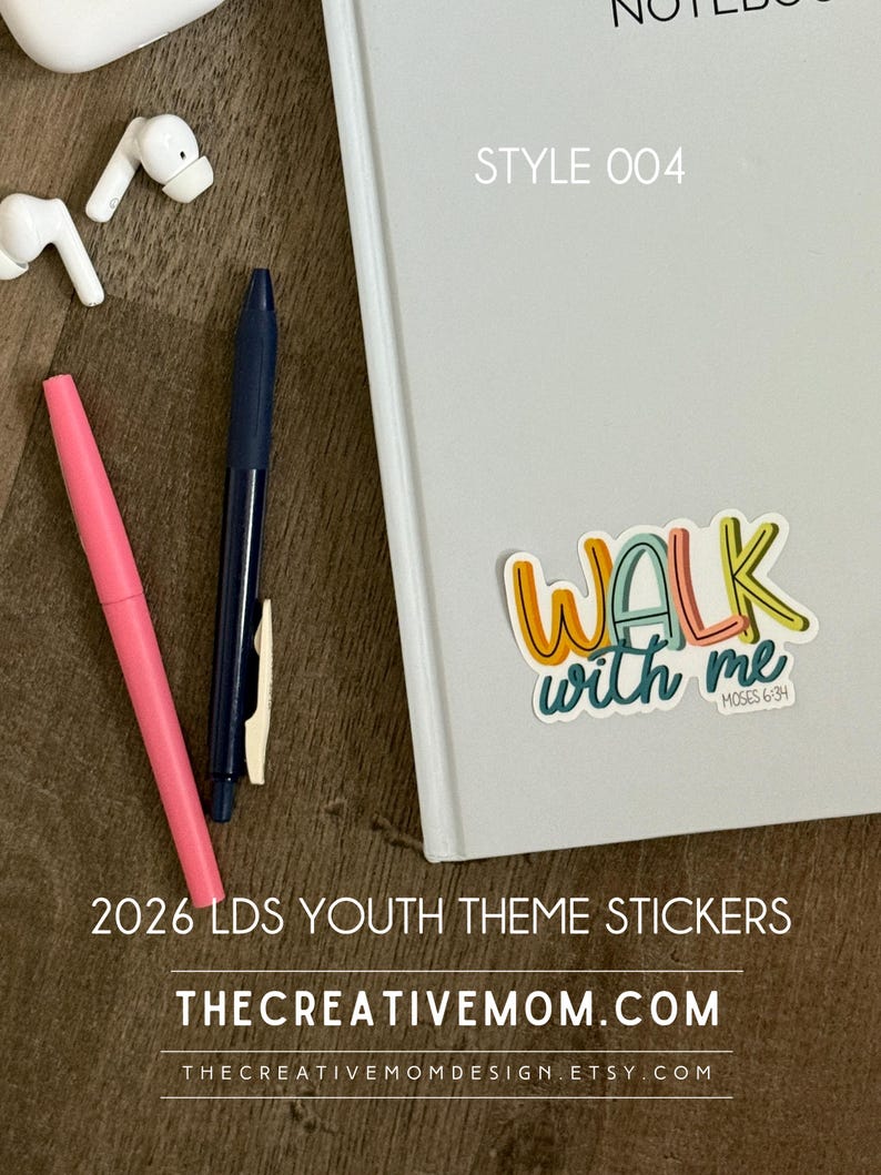 2026 LDS Youth Theme Stickers, Walk With Me, Waterproof Vinyl (moses 6: ...