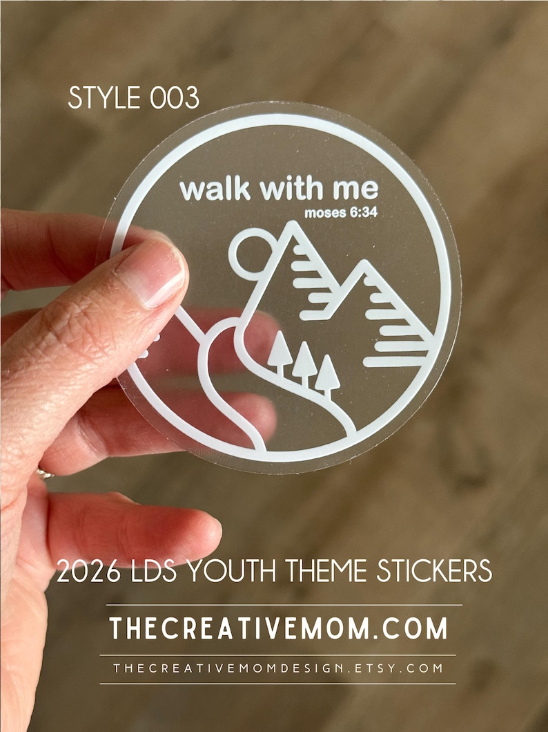 2026 LDS Youth Theme Stickers, Walk With Me, Waterproof Vinyl (moses 6: ...
