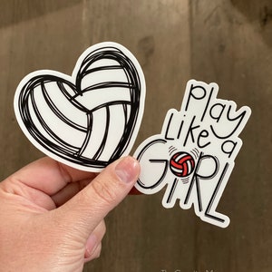 Volleyball Stickers- Vinyl, Waterproof, Scratchproof - Etsy