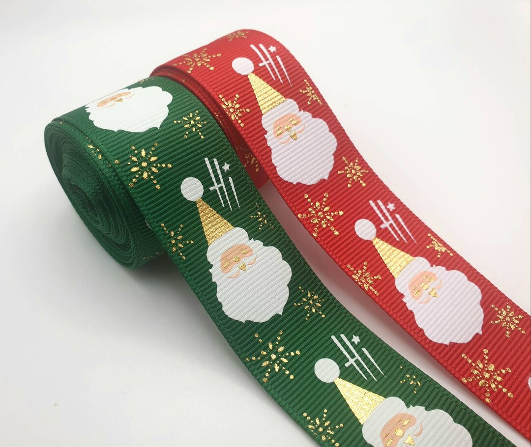 Santa Claus Christmas Ribbon 25mm Father Christmas Ribbon Red Ribbon ...
