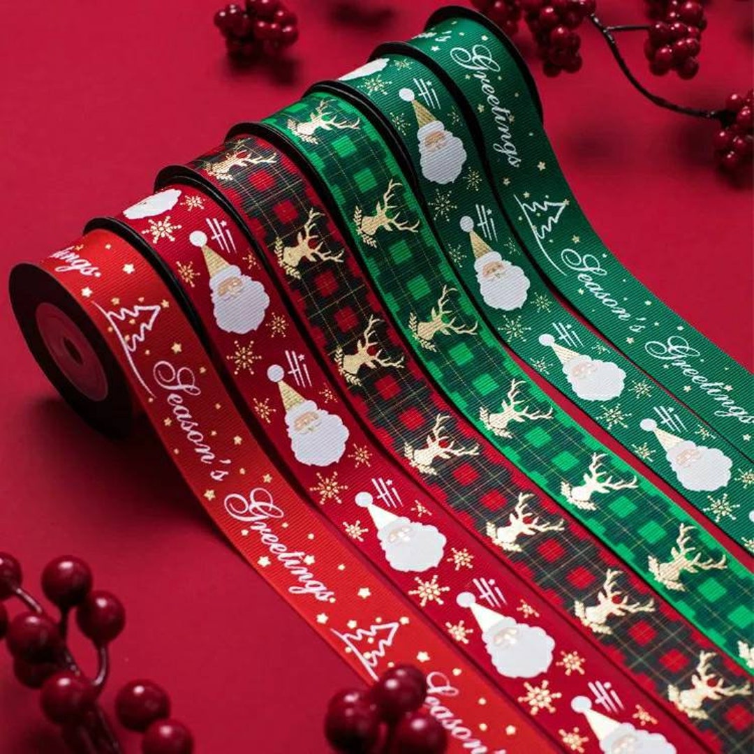 Mixed Christmas Ribbon Red Ribbon Santa Ribbon Father Christmas Ribbon ...