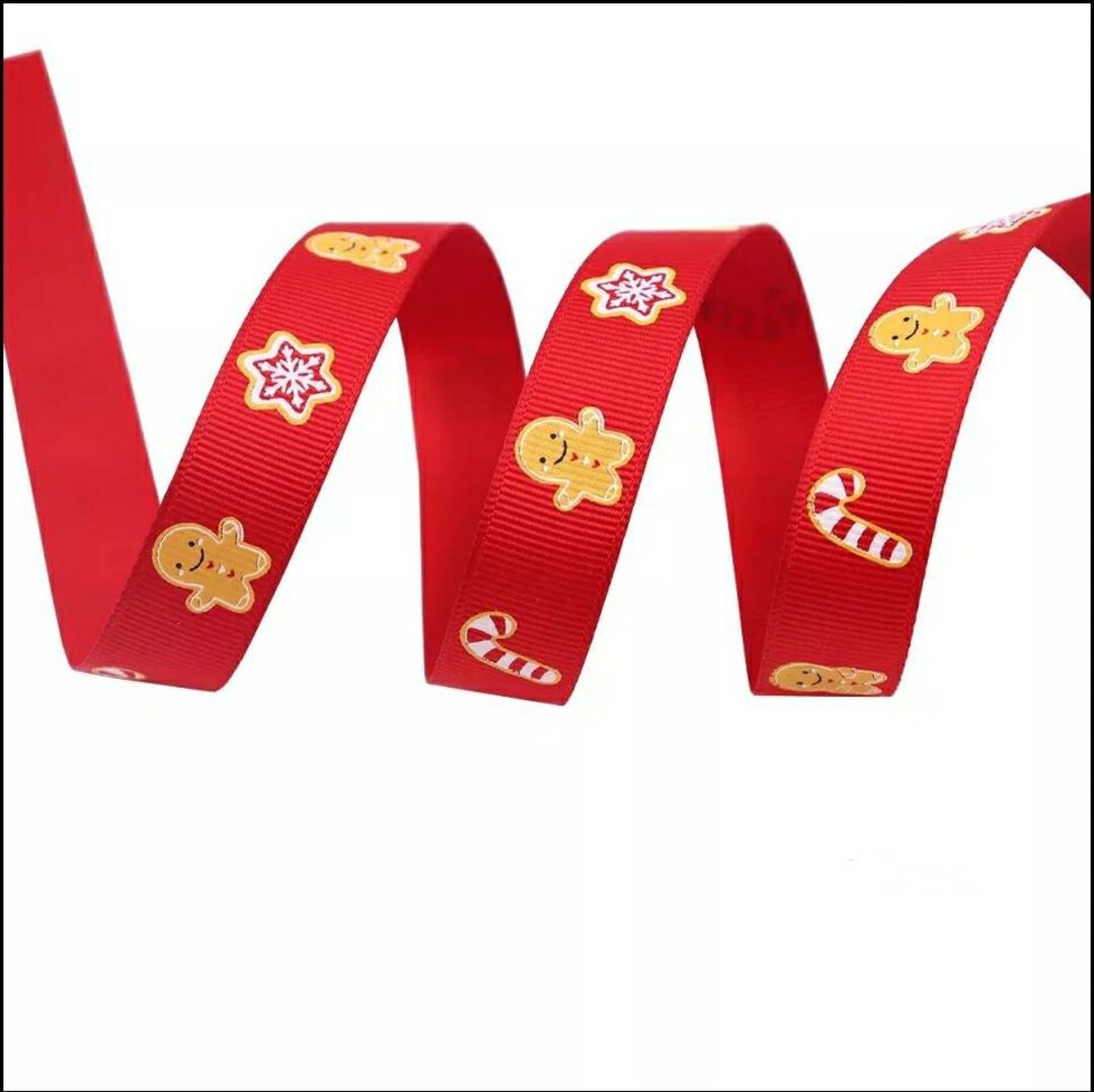 Red Gingerbread Christmas Ribbon Snowflake Gift Decoration - Etsy