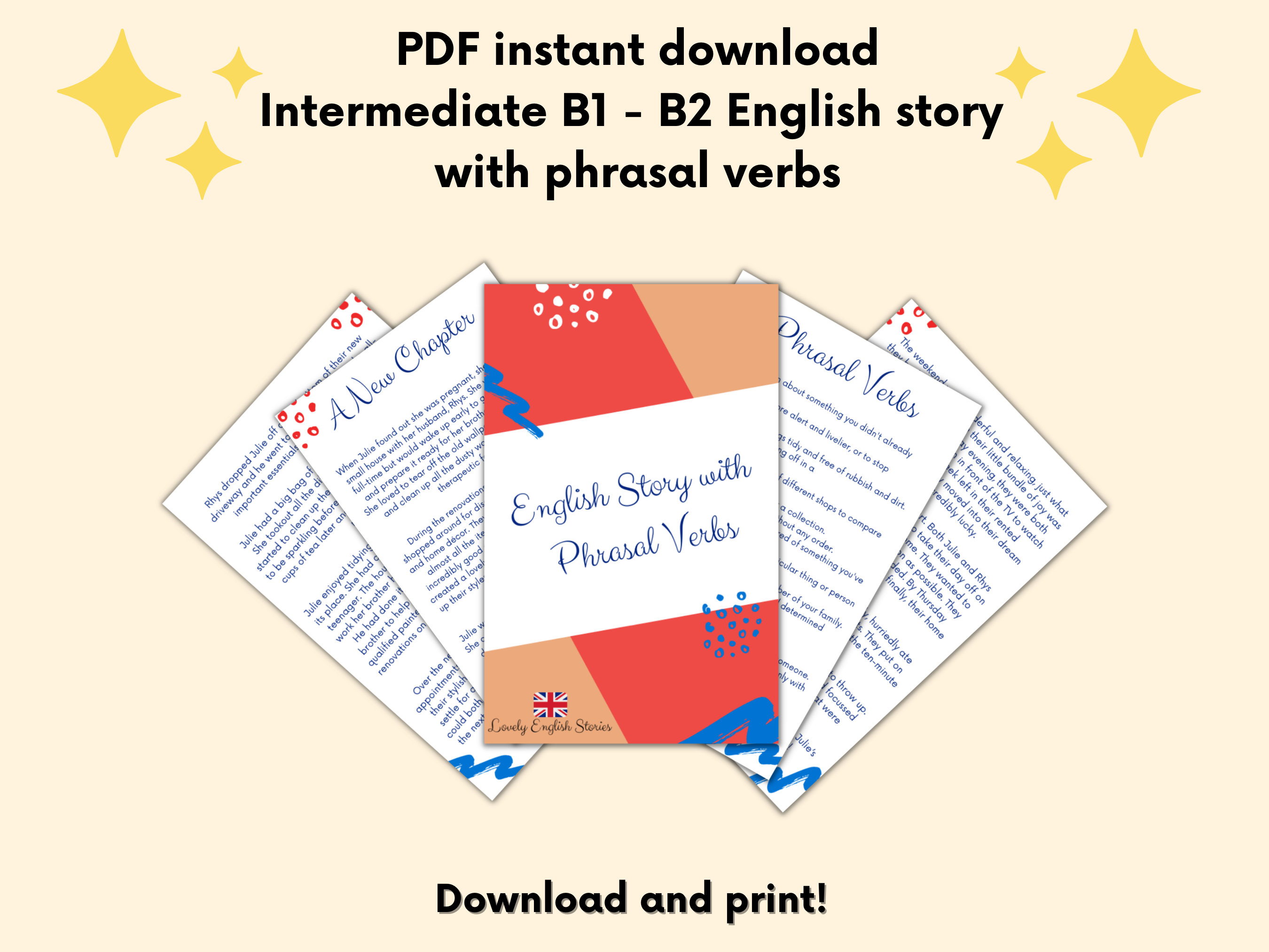 British English Story: Phrasal Verbs Learning Printable (PDF Download ...
