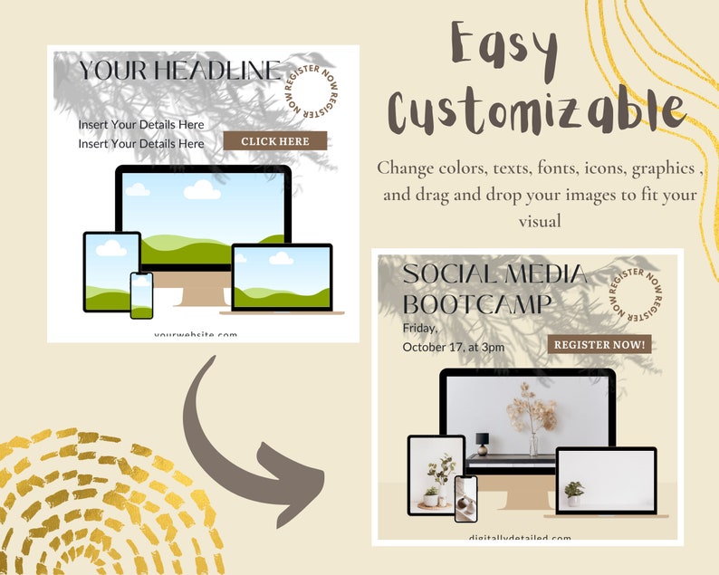 Online Course Mockup, Canva for Business, Webinar, Blog, Digital ...