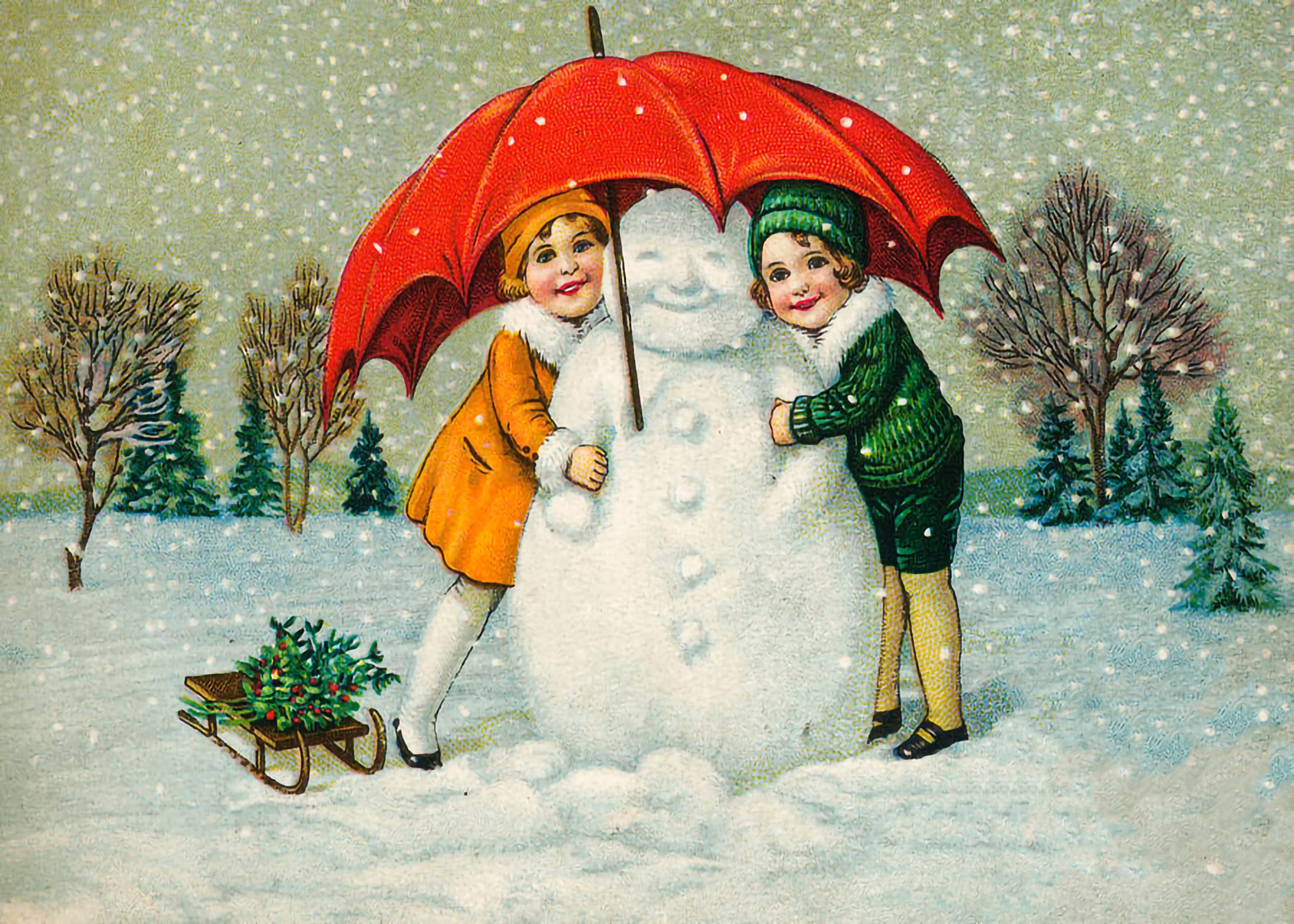 Snowman Vintage Christmas Reproduction Print for Home Decor - Etsy