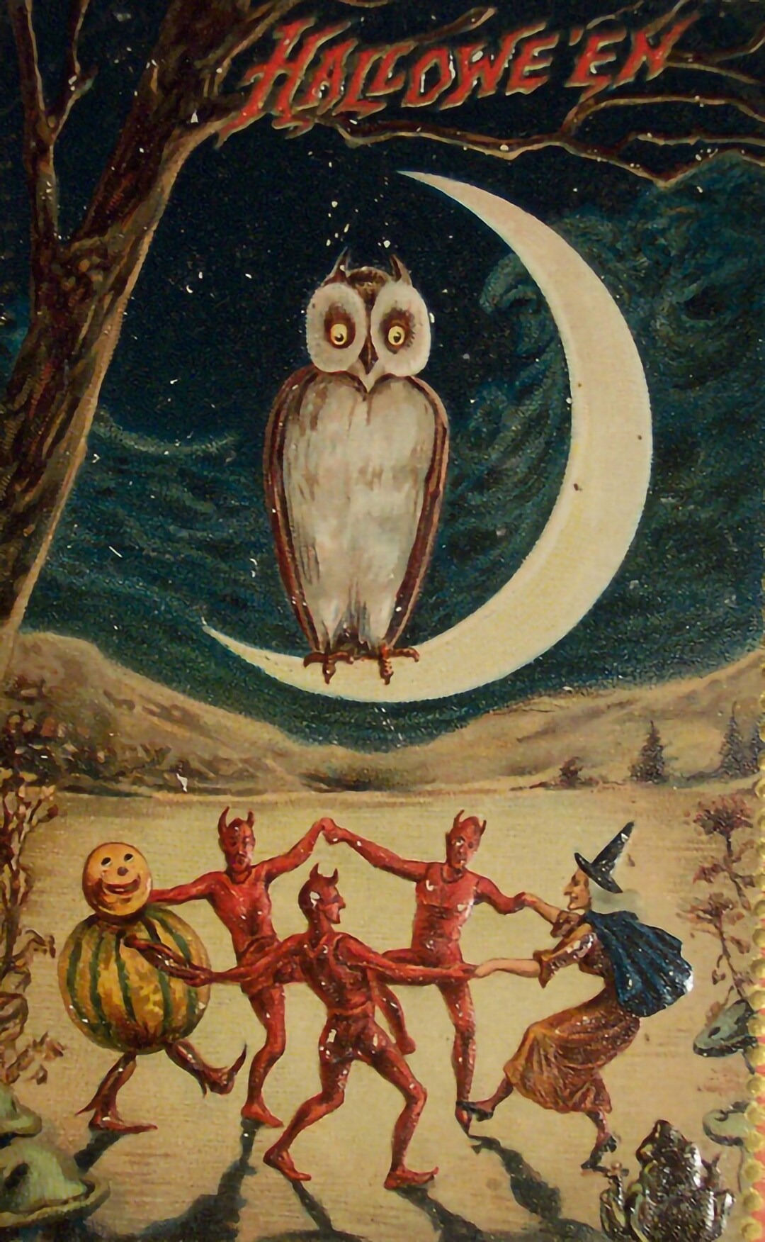 Vintage Owl Halloween Reproduction Print for Home Decor - Etsy