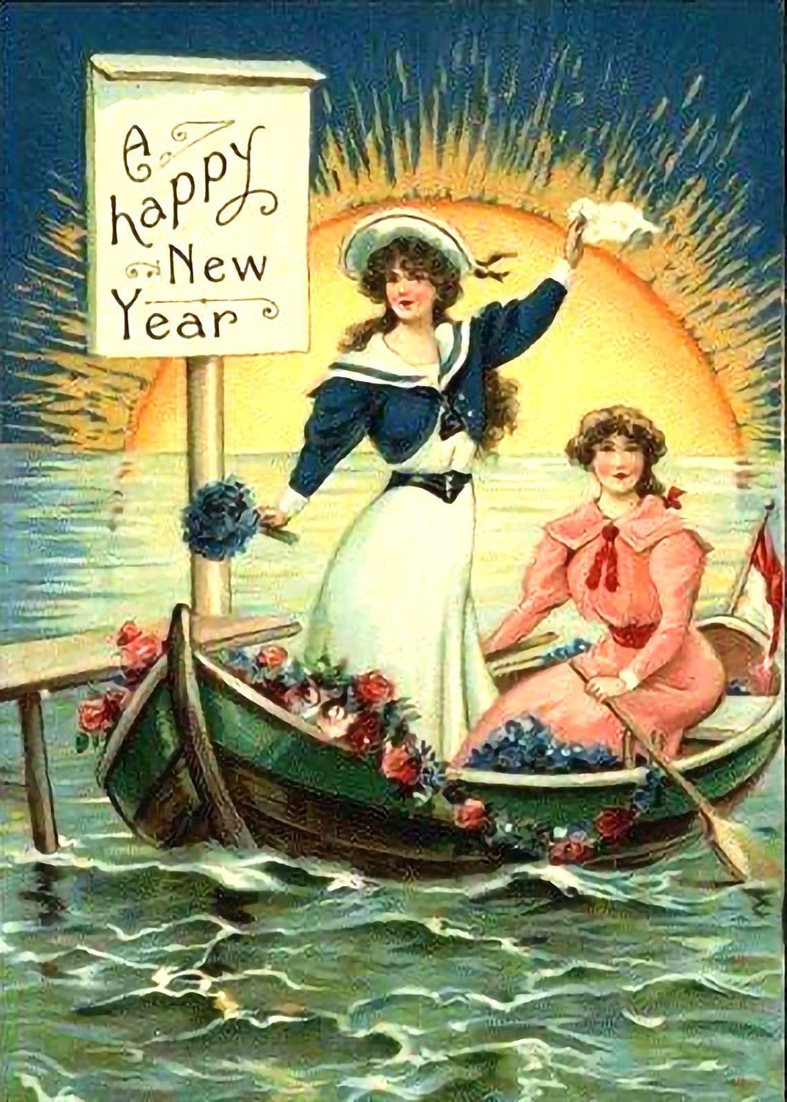 Vintage New Years Reproduction Print for Home Decor - Etsy