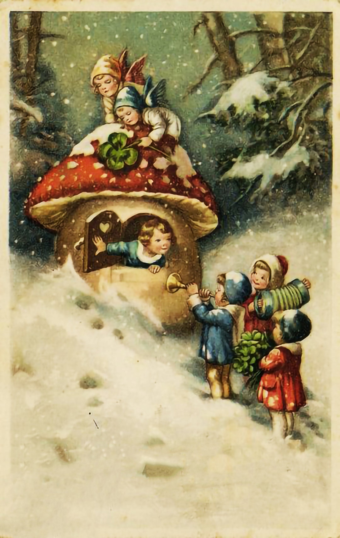 Vintage Christmas Carolers Print | Retro Holiday Wall Art Reproduction ...