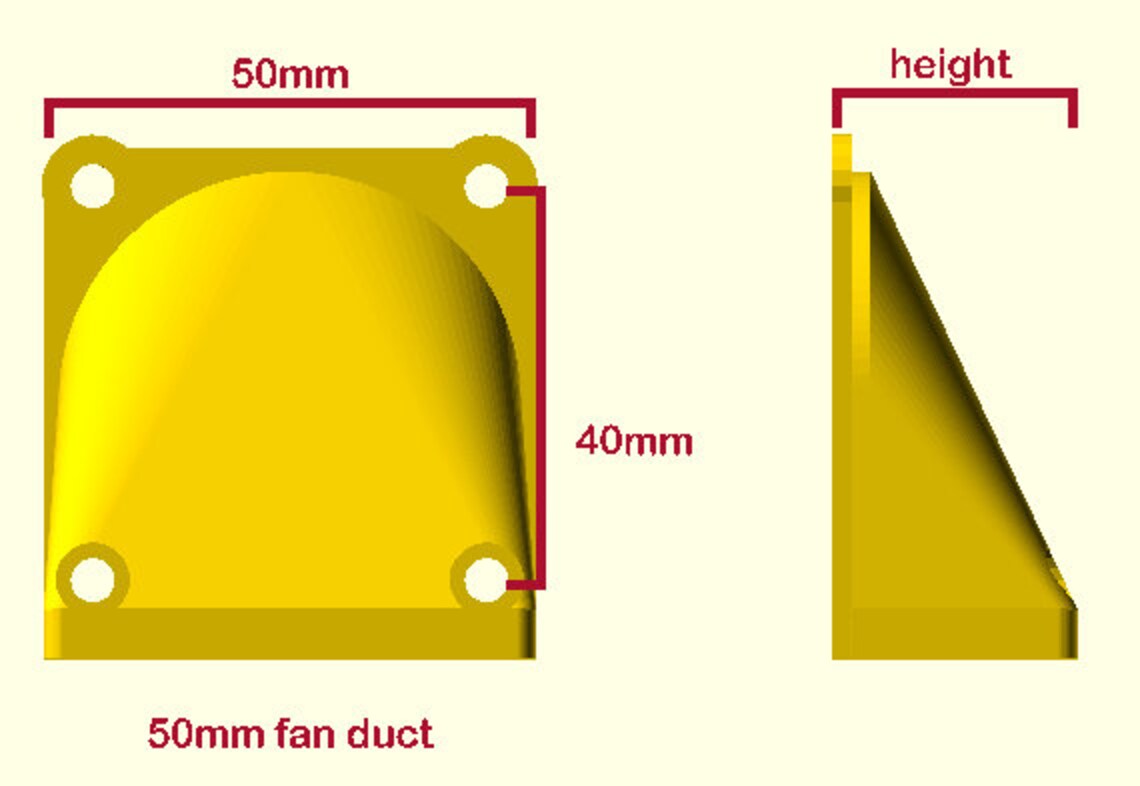 50mm Fan RIGHT Angle DUCT Cooling Fan Vent Cooler Exhaust Case - Etsy