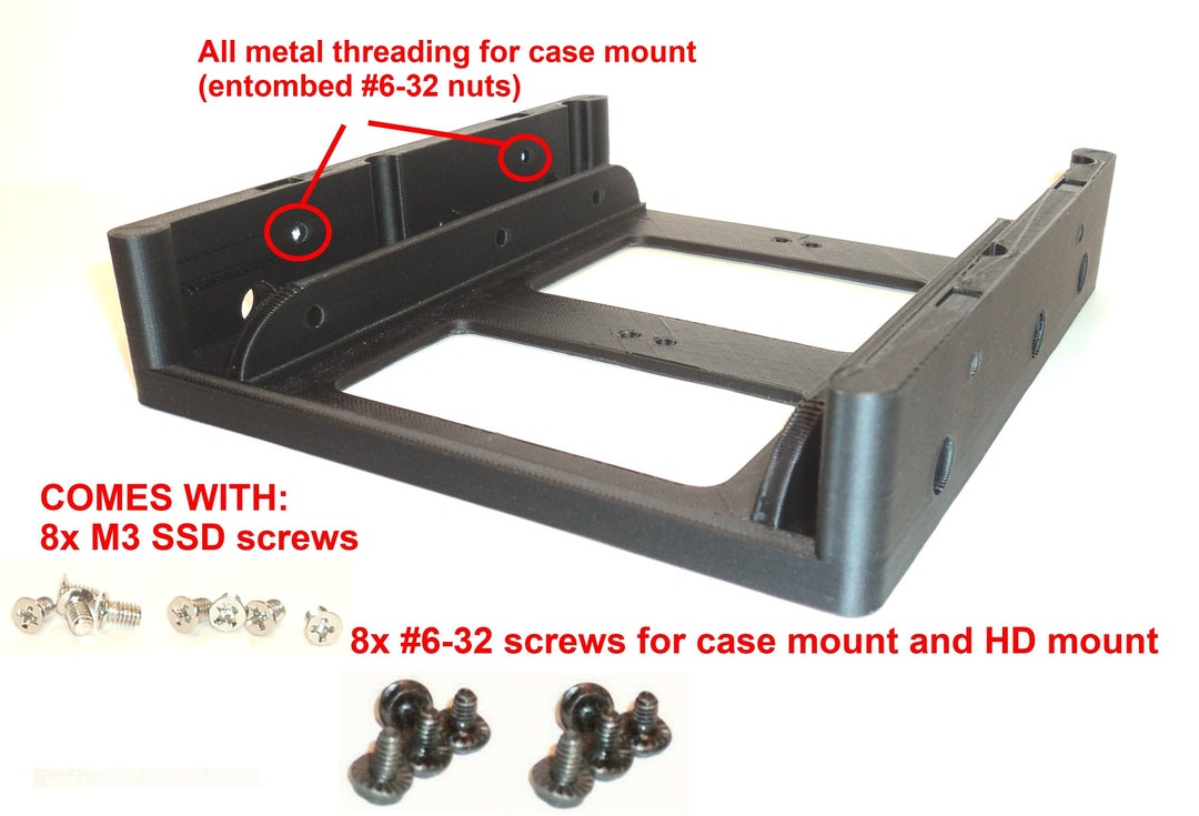 2x 2.5'' + 3.5" HDD/SSD to 5.25'' Drive Bay Tray Adapter Slot Mounting ...
