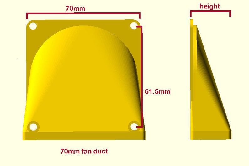 70mm Fan RIGHT Angle DUCT Cooling Fan Vent Cooler Exhaust Case - Etsy