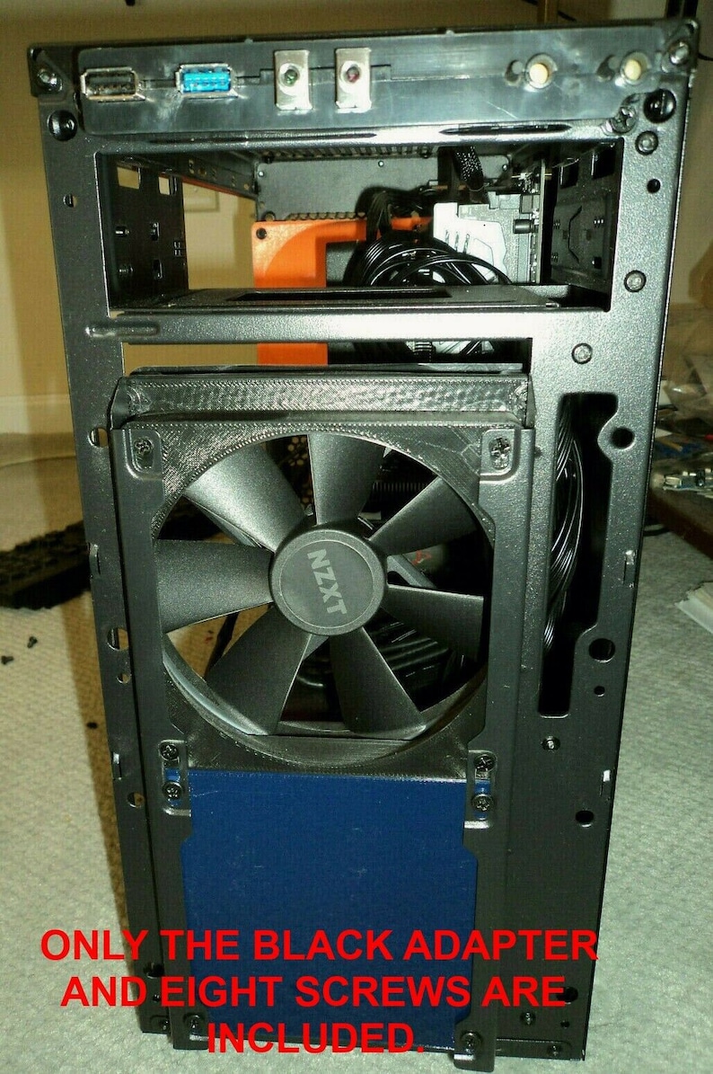 140mm to 120mm CENTERED Offset FAN Adapter Converter Change PC Modding ...