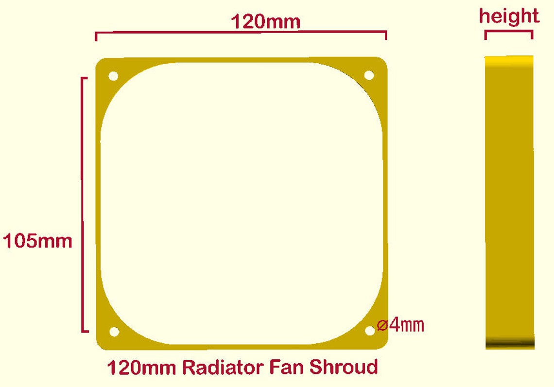 120mm 240mm 360mm AIO Radiator Shroud Computer Fan PC Case Mod Custom ...