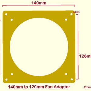 140mm to 120mm CENTERED Offset FAN Adapter Converter Change PC Modding ...