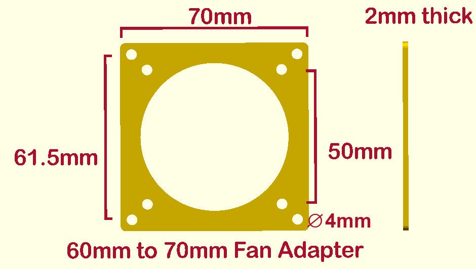60mm to 70mm Fan Adapter Converter Change Mounting PC Modding - Etsy