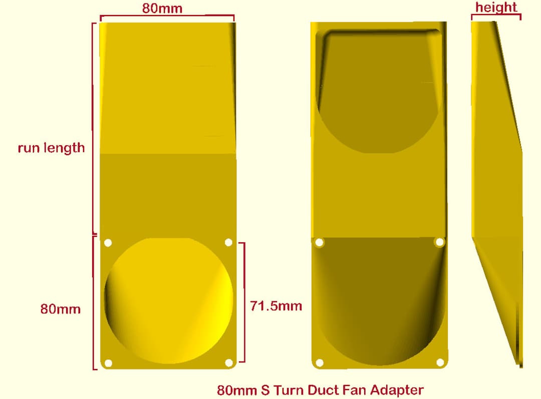 80mm S TURN DUCT 80mm Computer Fan Redirect Airflow Cooler - Etsy